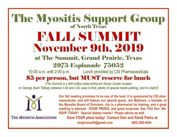 North Texas Support Group Meeting - The Myositis Association